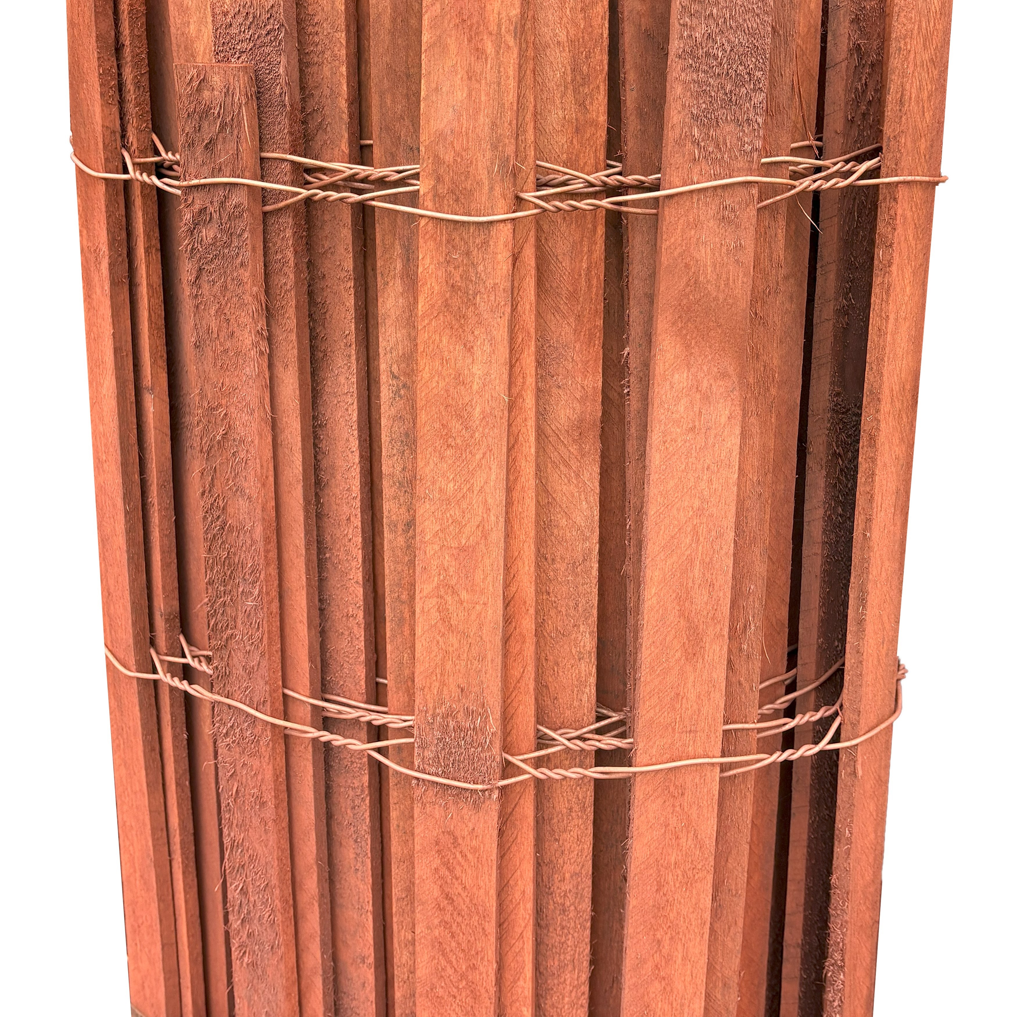4' x 50' Roll Snow & Sand Barrier & Landscape Edging (Redwood Stained ...